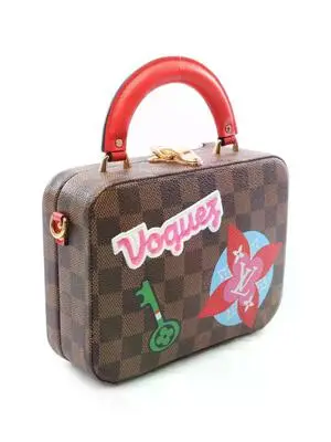 LOUIS VUITTON 2018 Damier Ebene Stories Tote Bag
