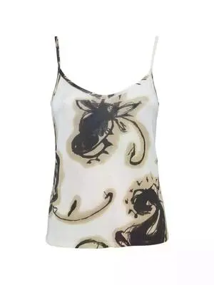 Dior Abstract-print Knitted Camisole Top And Cardigan Set