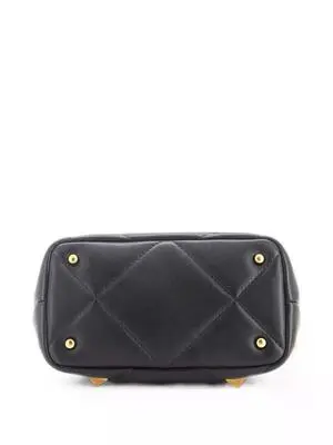 Valentino Garavani Roman Stud Top Handle Bag Quilted Leather Small Satchel - Black
