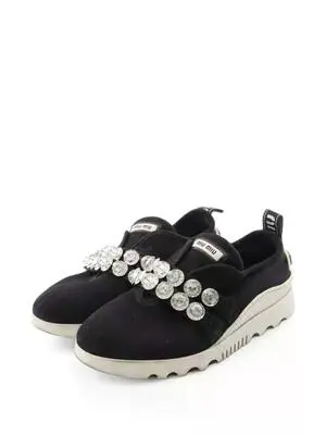 Miu Miu 2000s Bijou Slip-on Sneakers - Black