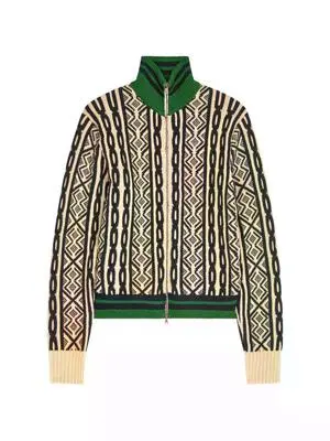 Dries Van Noten Geometric-pattern Zip-up Cardigan