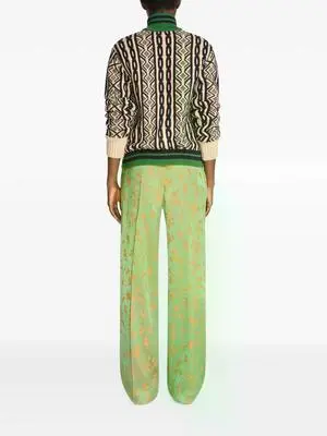 Dries Van Noten Geometric-pattern Zip-up Cardigan