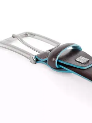 PIQUADRO Prong-buckle Leather Belt - Blue
