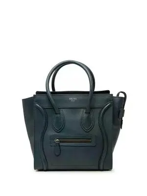 Celine 2012 Micro Drummed Calfskin Luggage Tote Bag - Blue