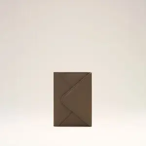 AMI Paris Brown Etienne Taurillon Leather Envelope Passport Holder Brown