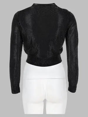 Alexander Wang Cardigan Cropped Con Perline Trasparenti