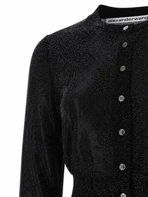 Alexander Wang Cardigan Cropped Con Perline Trasparenti