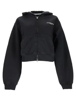 Alexander Wang Felpa Con Cappuccio E Zip Con Logo