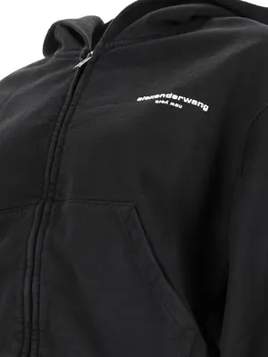 Alexander Wang Felpa Con Cappuccio E Zip Con Logo