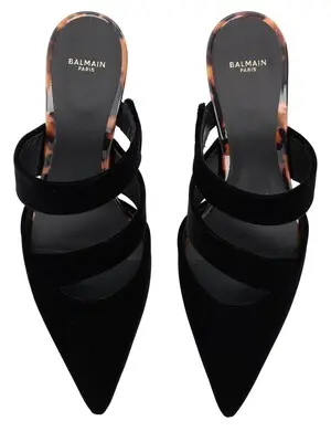 Balmain Mule In Pelle Con Tacco