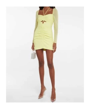SELF-PORTRAIT Cutout Crepe Halterneck Minidress