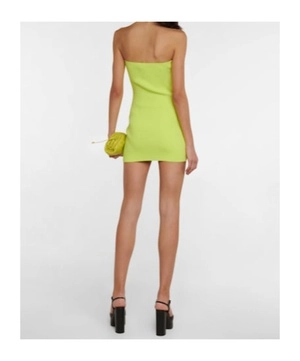 SELF-PORTRAIT Lace-trimmed Ribbed-knit Minidress