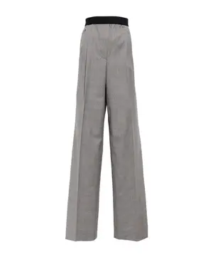 Dorothee Schumacher Checked Flared Virgin Wool Pants