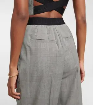 Dorothee Schumacher Checked Flared Virgin Wool Pants