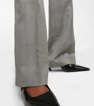 Dorothee Schumacher Checked Flared Virgin Wool Pants