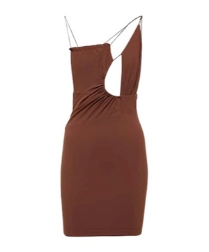 NENSI DOJAKA Cutout Ruched Minidress - Red