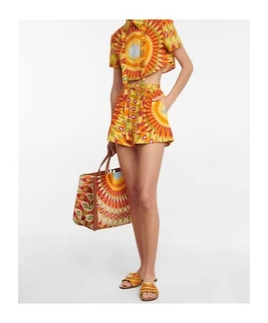Valentino Garavani Printed Silk And Cotton Crop Top