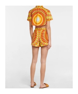 Valentino Garavani Printed Silk And Cotton Crop Top
