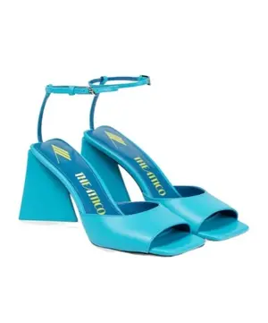Attico Piper 85 Leather Sandals - Blue