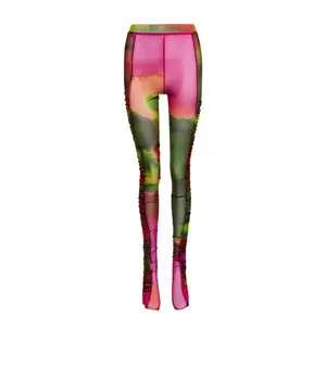 Dries Van Noten Pleated Printed Tights - Multicolor