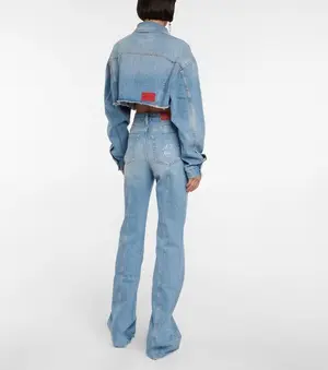 Alessandra Rich Paneled High-rise Flared Jeans