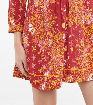 Poupette St Barth Ola Fringed Printed Minidress