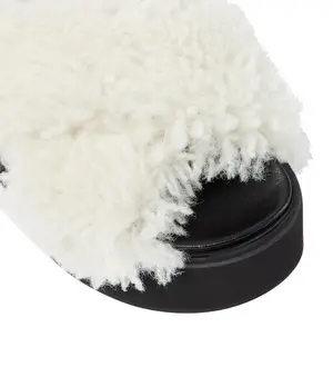 Marni Shearling-trimmed Leather Sandals