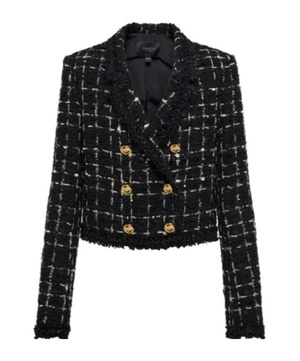 Giambattista Valli Checked Cropped Tweed Jacket