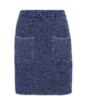 FERRAGAMO Mouliné Knit Miniskirt - Blue