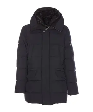MOORER Davide-stp Padded Hooded Drawstring Jacket - Blue