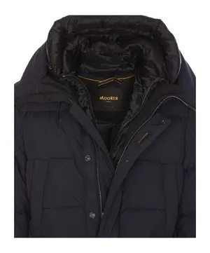 MOORER Davide-stp Padded Hooded Drawstring Jacket - Blue