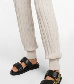 Jardin Des Orangers Cable-knit Cashmere Pants
