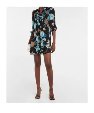 Diane Von Furstenberg Pleated Floral Dress