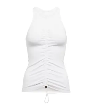 DION LEE Drawstring Ruched Cotton Jersey Top