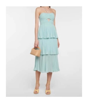 SELF-PORTRAIT Cutout Halterneck Midi Dress