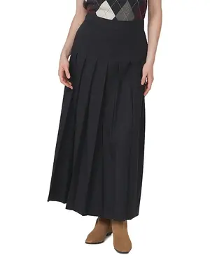 POINT Pleated Front Maxi Skirt - Navy