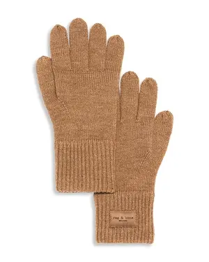 Rag & Bone Blake Knit Gloves - Camel