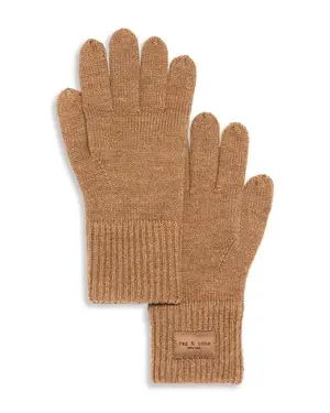 Rag & Bone Blake Knit Gloves - Camel