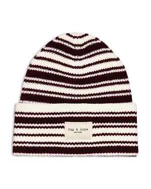 Rag & Bone Blake Stripe Knit Beanie - Ivory Multi