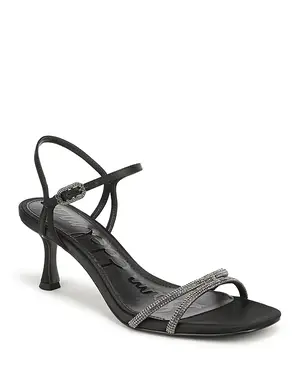 Sam Edelman Presley Glam Rhinestone Embellished Sandals - Black