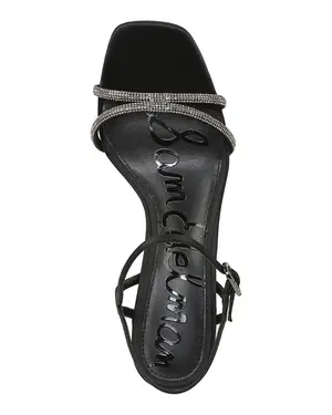 Sam Edelman Presley Glam Rhinestone Embellished Sandals - Black