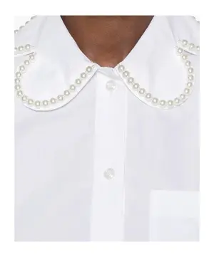 Simone Rocha Long Sleeved Embellished-collar Shirt