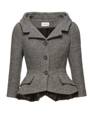 Magda Butrym Tailored Blazer With Faux Fur Peplum