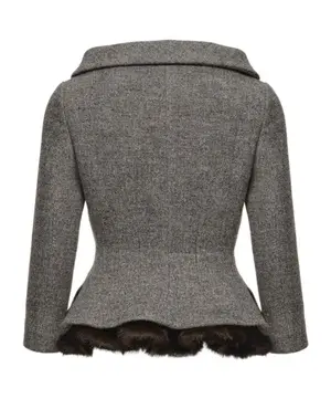 Magda Butrym Tailored Blazer With Faux Fur Peplum