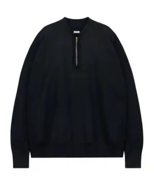 A.PRESSE Retro Half-zip Ribbed Collar Sweatshirt