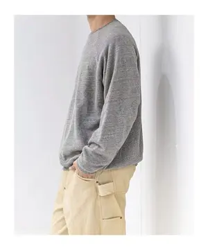 A.PRESSE Retro Lightweight Reversible Sweatshirt - Gray/navy