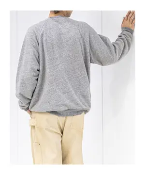 A.PRESSE Retro Lightweight Reversible Sweatshirt - Gray/navy
