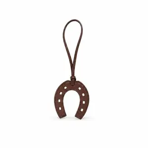 BOSSA BRASIL Leather Horseshoe Bag Charm - Brown