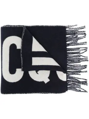 Jacquemus Logo Wool Scarf - Blue