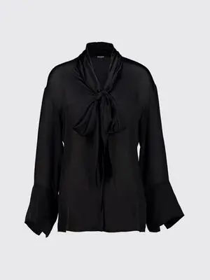 Balmain Slim Fit Silk Pussy-bow Shirt